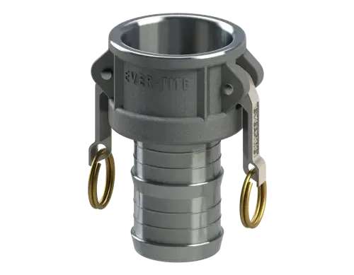 6" Type C Cam & Groove Coupler x Hose Shank | Ever-Tite | Aluminum